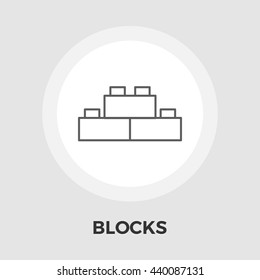 Building Block Thin Line Flat Vector Stock Vector (Royalty Free) 297970811