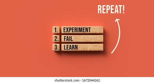 Blocks Message Experiment Fail Learn Repeat Stock Illustration 1672044262