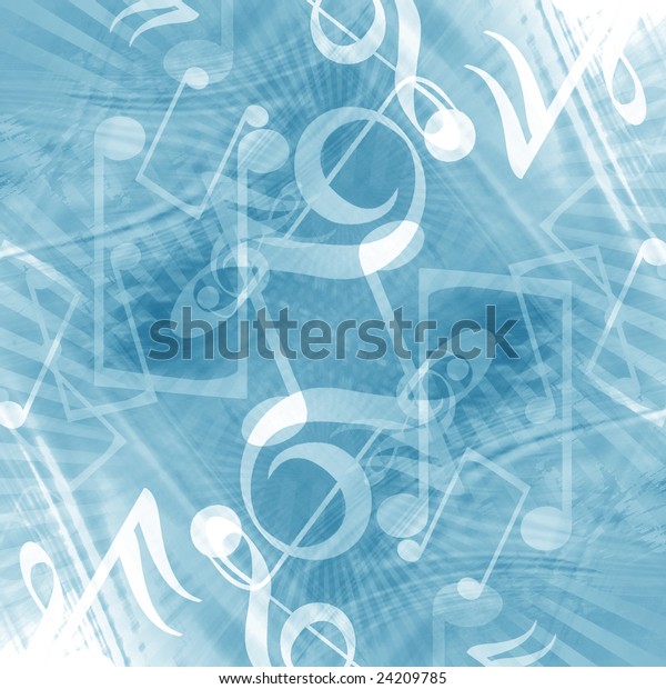 Blue Abstract Background Music Notes On Stock Illustration 24209785