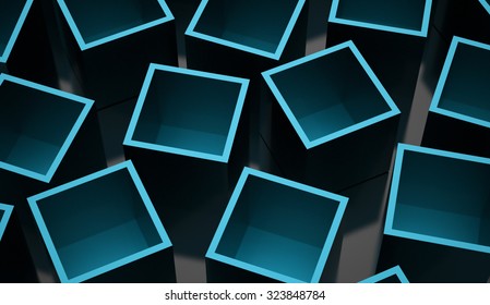 Blue Abstract Cubes Background Rendered Stock Illustration 323848784 ...