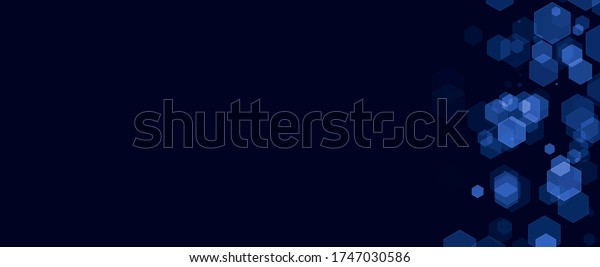 Blue Abstract Technology Background Simple Hexagons Stock Illustration ...