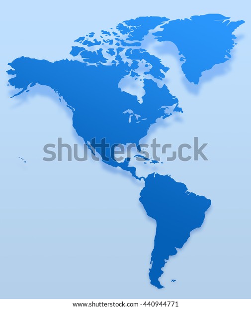 Blue America Map America Map Blank Stock Illustration 440944771 ...