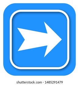 Blue Arrow Square Button Icon Illustration Stock Illustration 1485291479