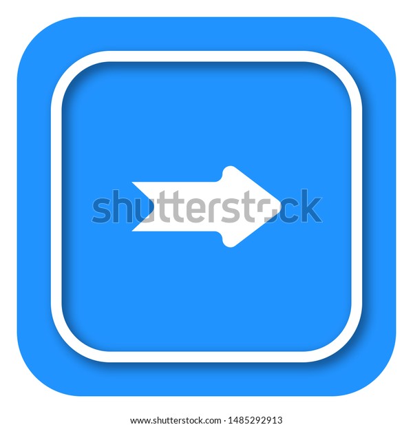 Blue Arrow Square Button Icon Illustration Stock Illustration ...