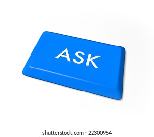 Blue Ask Key Computer Keyboard Isolated Stock Illustration 22300954 ...