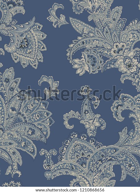 Blue Background Elegant European Pattern Stock Illustration 1210868656 ...