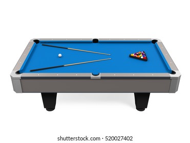 Blue Billiard Table 3d Rendering Stock Illustration 520027402 ...