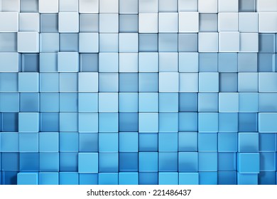 Abstract 3d Illustration Blue Blocks Background Stock Illustration ...