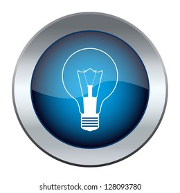Blue Button Light Bulb Stock Vector (Royalty Free) 128094884
