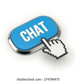 Blue Chat Button Metallic Border On Stock Illustration 274784975 ...