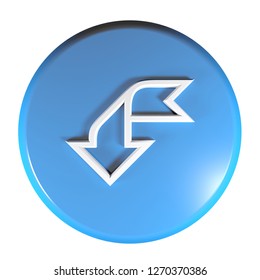 Blue Circle Push Button Icon Arrow Stock Illustration 1270370386 ...