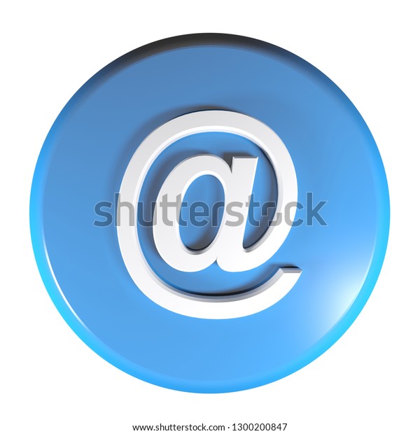 Blue Circle Push Button Symbol Email Stock Illustration 1300200847 ...