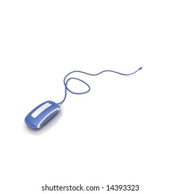Blue Computer Mouse Cable Against White Stock Illustration 14393323 ...