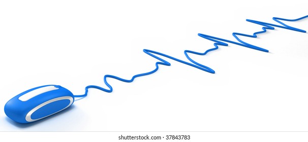 Blue Computer Mouse Cable Shaped Like Stock Illustration 37843783 ...