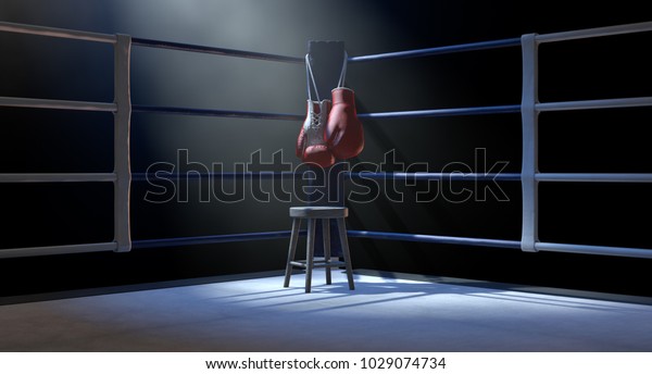 Blue Corner Boxing Ring Gloves Hanging Stock Illustration 1029074734 ...