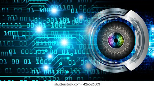 Blue Cyber Eye Digital Data Technology Stock Illustration 426526303 ...