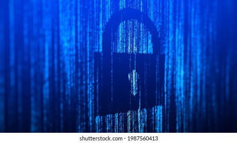 Blue Cyber Security Background Matrix Technology Stock Illustration ...