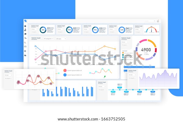 Blue Dashboard Great Design Any Site Stock Illustration 1663752505 ...