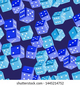 Blue Dice Seamless Pattern 3d Illustration Stock Illustration ...