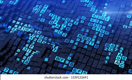 Blue Digital Hex Computer Code Information Stock Illustration ...