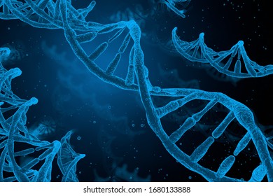 Blue Dna Helix Dna Structure Visualisation Stock Illustration ...