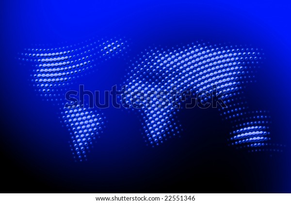 Blue Dotted World Map Stock Illustration 22551346