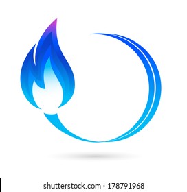Blue Fire Icon Stock Vector (Royalty Free) 177961814