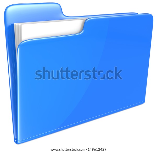 Blue Folder Open Folder Papers Blue Stock Illustration 149612429 ...