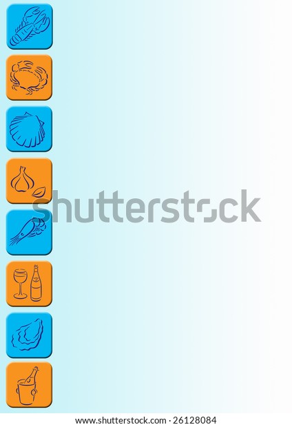 Blue Gradient Background Colorful Border Food Stock Illustration ...