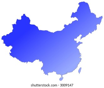 Blue Gradient Map China Stock Illustration 3009147