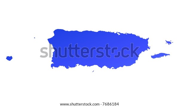Blue Gradient Puerto Rico Map Detailed Stock Illustration 7686184 ...