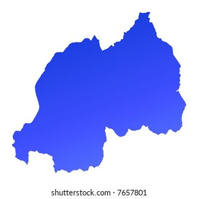 Blue Gradient Rwanda Map Detailed Mercator Stock Illustration 7657801 ...