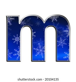Blue Gradient Snowflake Lowercase Letter M Stock Illustration 20104135