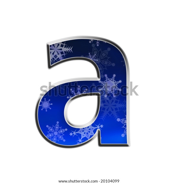 Blue Gradient Snowflake Lowercase Letter Stock Illustration 20104099