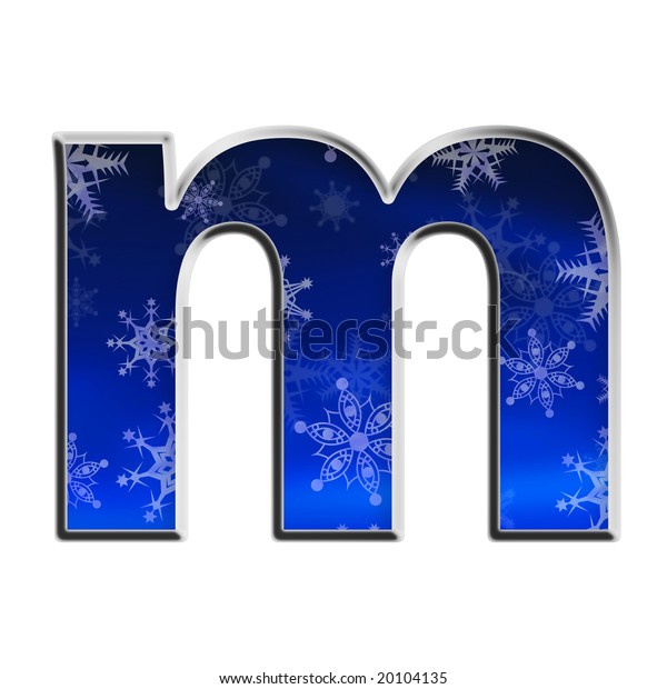 Blue Gradient Snowflake Lowercase Letter M Stock Illustration 20104135