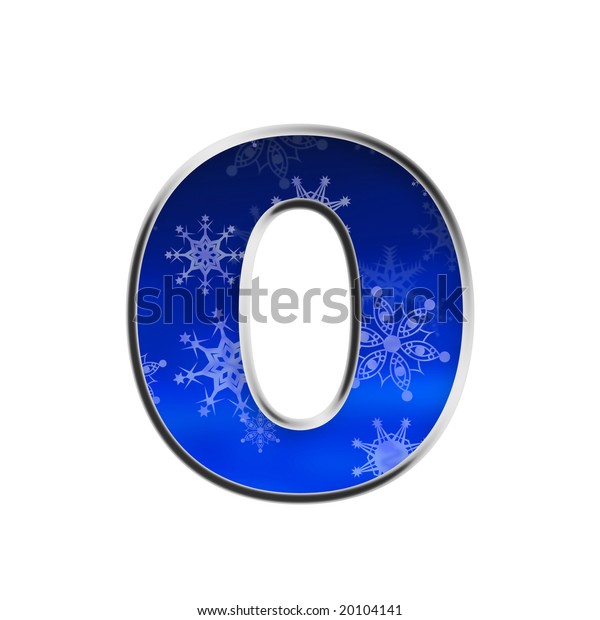 Blue Gradient Snowflake Lowercase Letter O Stock Illustration 20104141