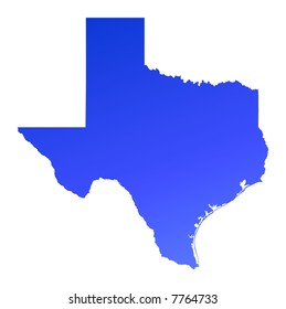 Blue Gradient Texas Map Usa Detailed Stock Illustration 7764733 ...