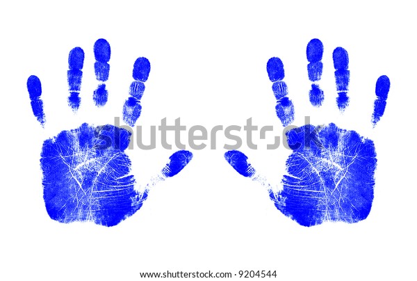 Blue Handprints 스톡 일러스트 9204544 | Shutterstock
