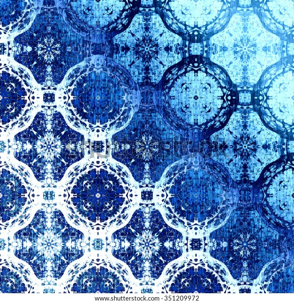 Blue Indian Pattern Traditional Elements Festive Stock Illustration ...