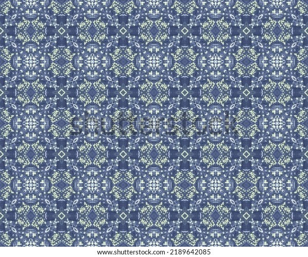 Blue Ink Pattern White Seamless Paint Stock Illustration 2189642085 ...