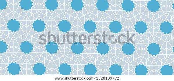 Blue Islamic Pattern White Lines Background Stock Illustration ...