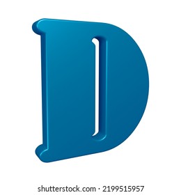 Blue Letter D 3d Render Isolated Stock Illustration 2199515957 ...