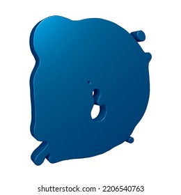 Blue Letter D 3d Render Isolated Stock Illustration 2206540763 ...