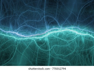 Blue Lightning Sound Waves Visualization Digital Stock Illustration ...