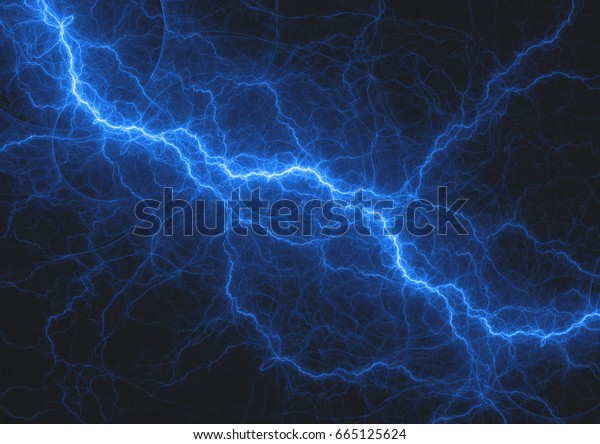 Blue Lightning Strike Electrical Background Stock Illustration 665125624