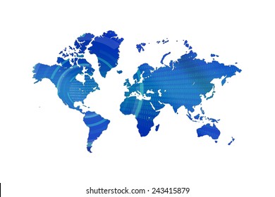 Blue Map Technology Background Stock Illustration 243415879 | Shutterstock