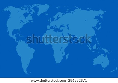 Blue Map Worldover Deep Blue Isolated Stock Illustration 286582871 ...