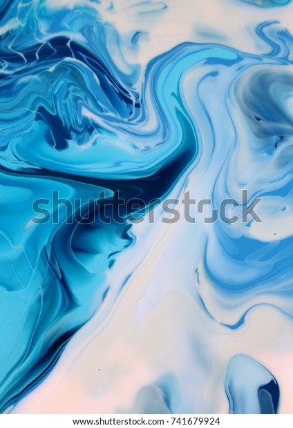Blue Marble Texture Abstract Art Painting Stock Illustration 741679924 ...