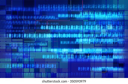 Blue Matrix Background Computer Generated Stock Illustration 350593979 ...