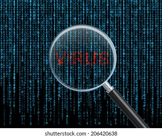 Blue Matrix Virus Scanning Process Stock Illustration 206420638 ...